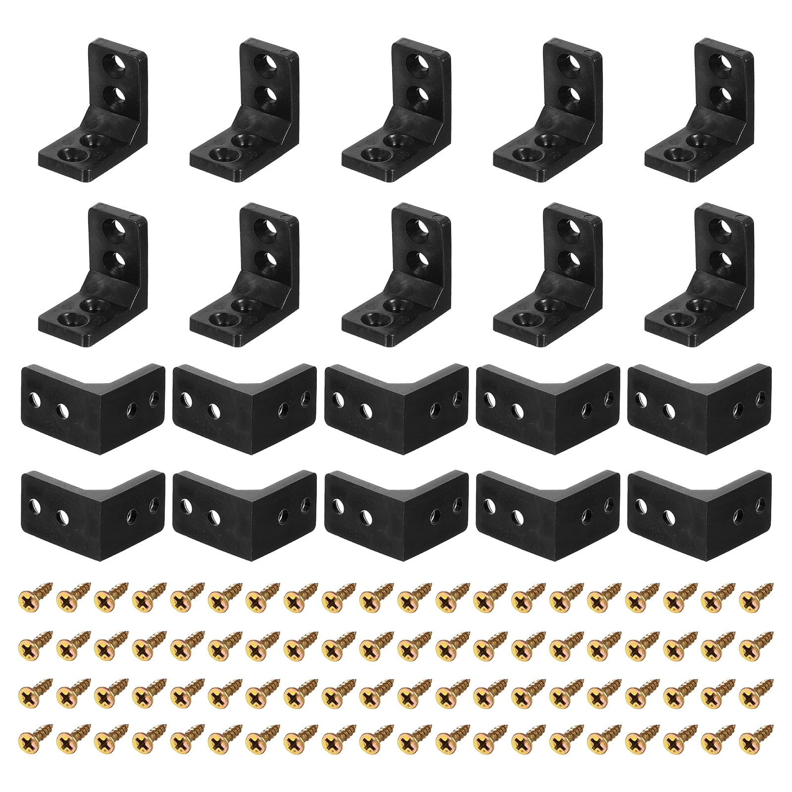 30Pack 90 Degree Plastic Corner Braces, 16.5x27x27mm Angle Brackets ...