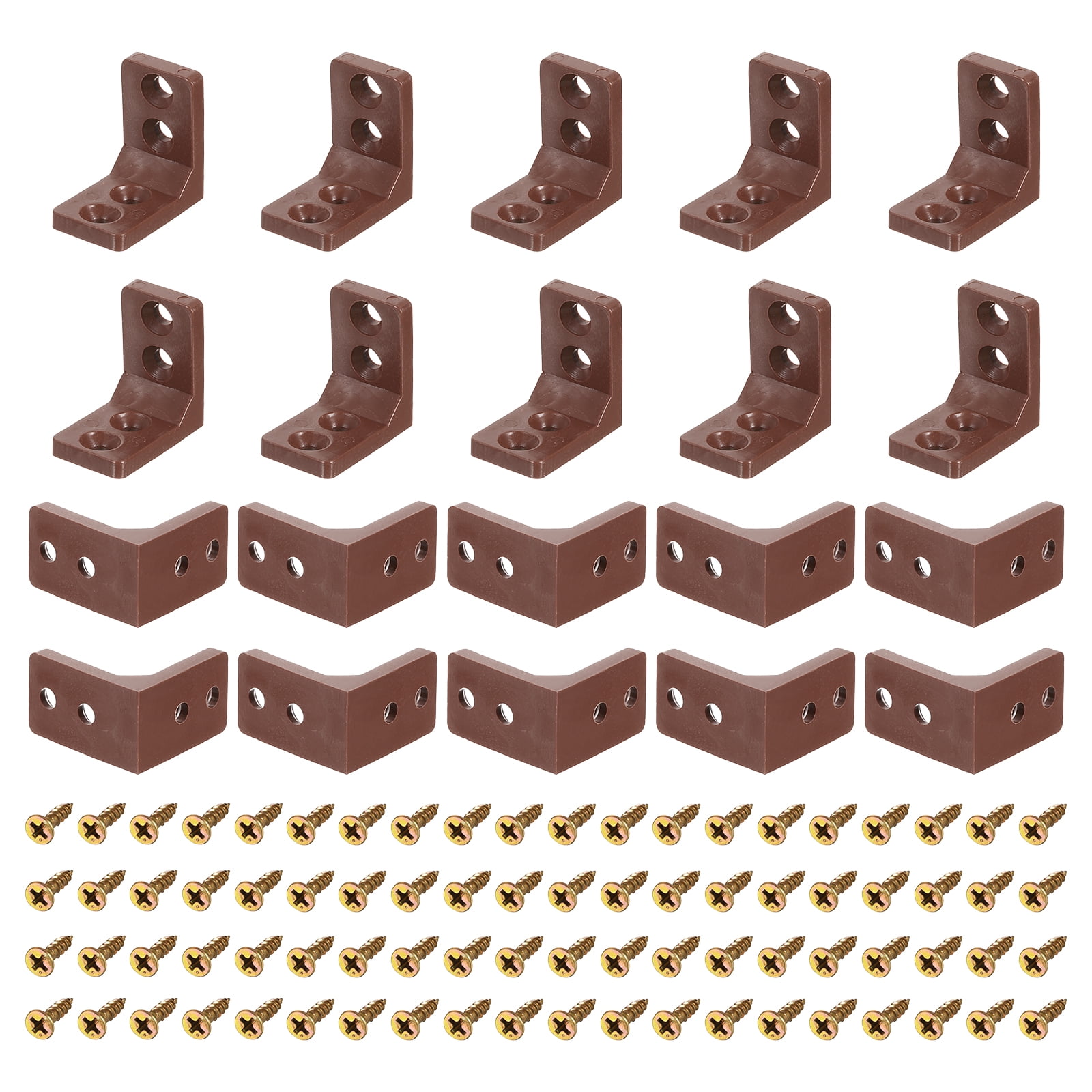 30Pack 90 Degree Plastic Corner Braces, 16.5x27x27mm Angle Brackets ...
