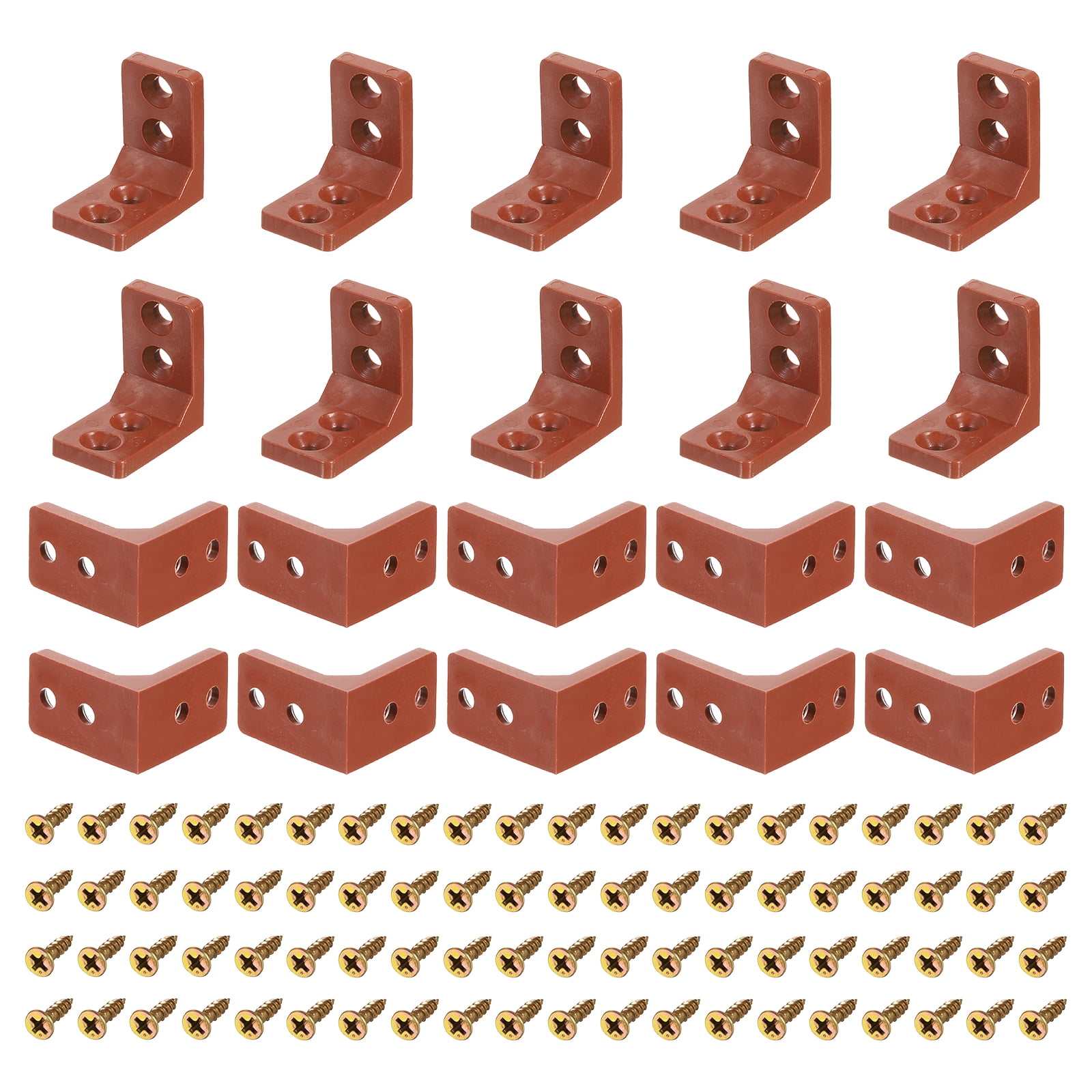 30Pack 90 Degree Plastic Corner Braces, 16.5x27x27mm Angle Brackets ...