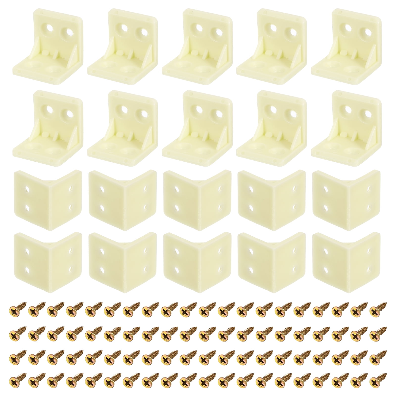 30Pack 90 Degree Plastic Corner Braces, 27.3x27x27mm Angle Brackets ...