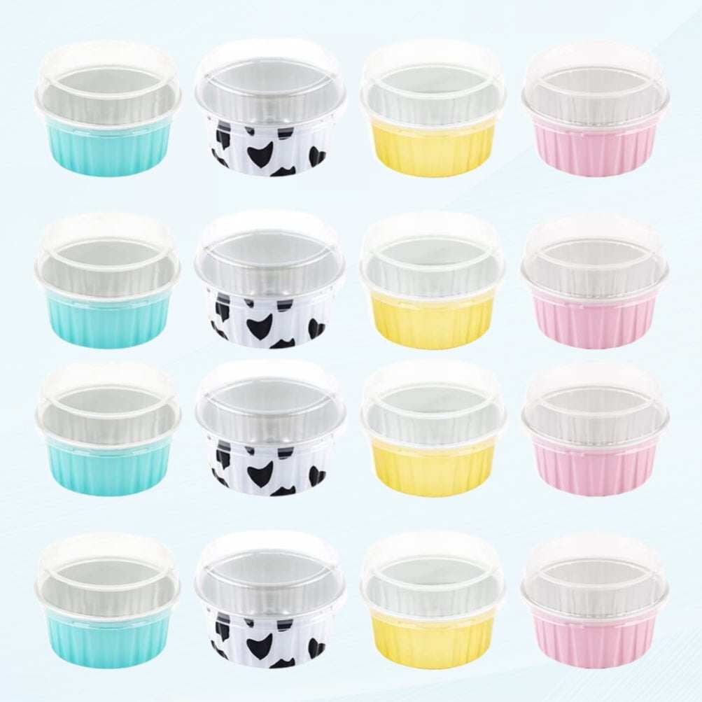 30Pack Disposable Foil Ramekins with Lids, 10oz 300ml Aluminum Foil ...