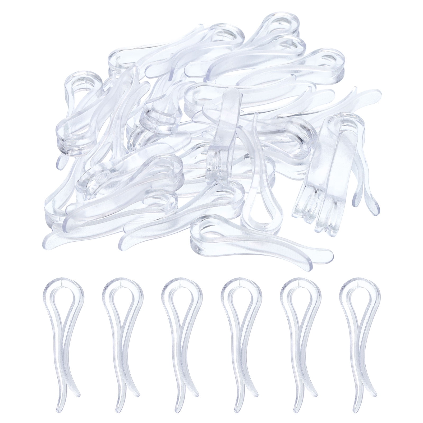 30Pack Durable Plastic Alligator Clips, 1.5" Clear U Shape Shirt Clip ...