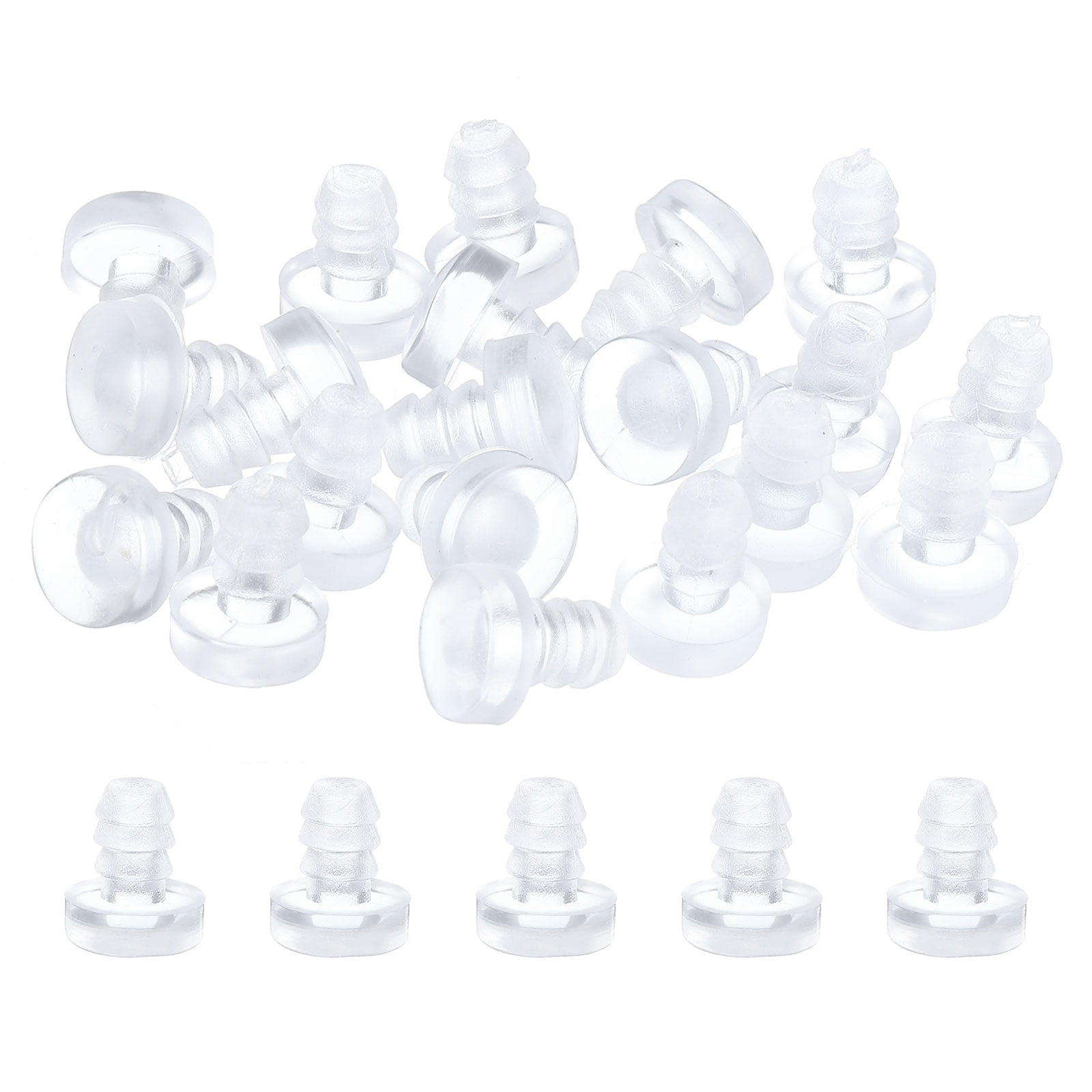 Uxcell 30 pack Long Glass Top Table Bumpers with Stem for 5mm Hole ...