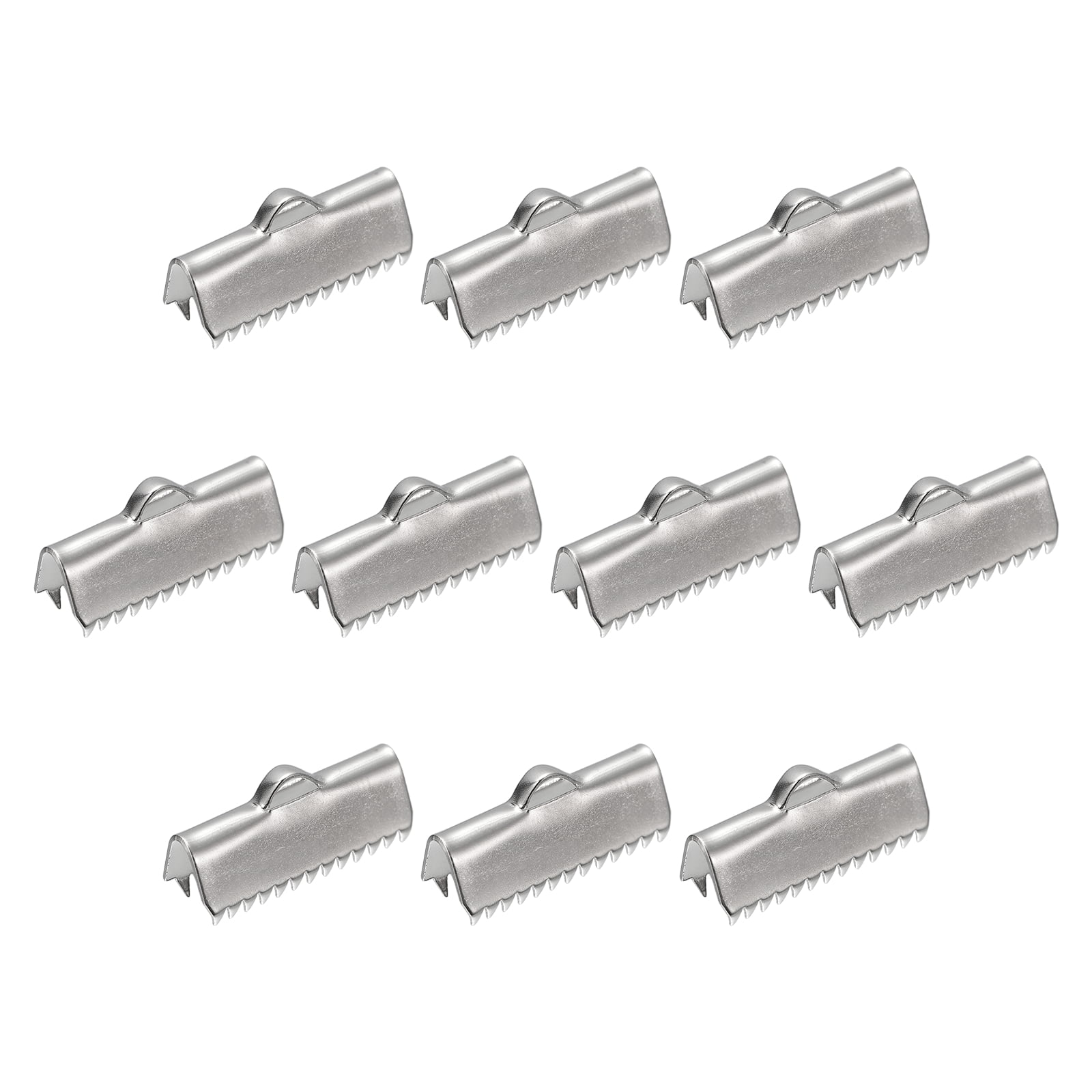 30Pack Ribbon End Crimp Clamps, 20mm Smooth Stainless Steel Pinch Cord ...