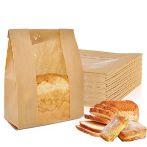 Large Paper Bread Bags, Paper Bakery Bags Kraft Paper Bread Loaf Bags ...