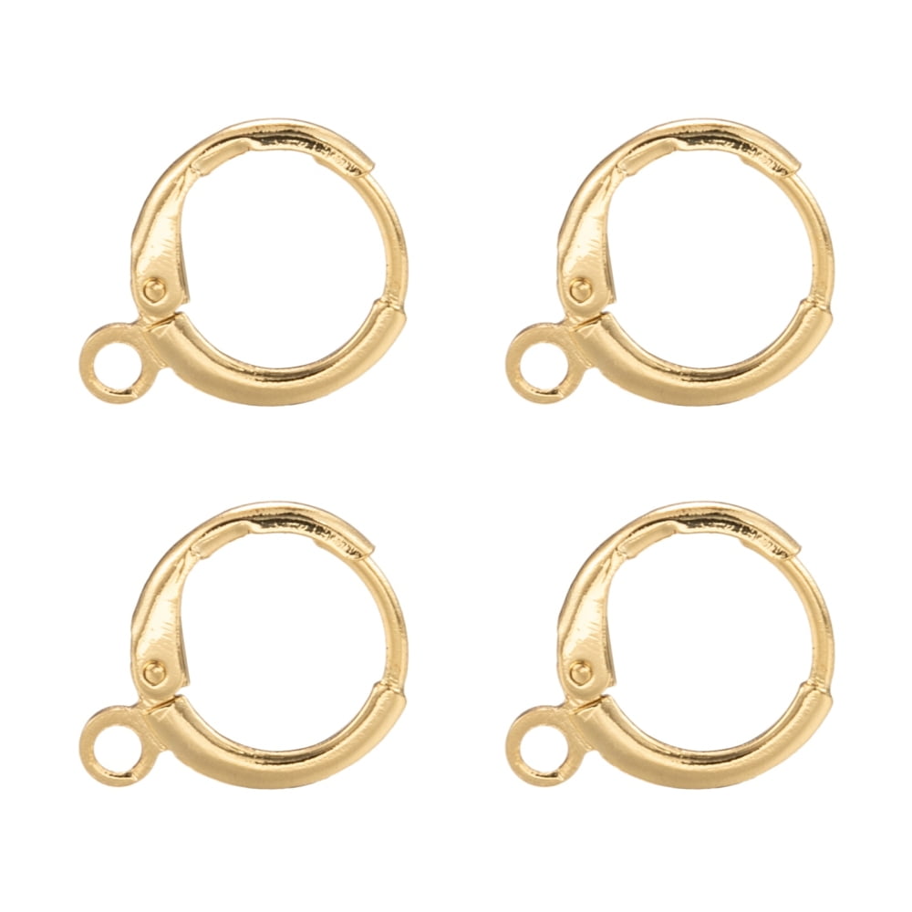 30Pair Brass Huggie Hoop Earring Findings with Horizontal Loops Long ...