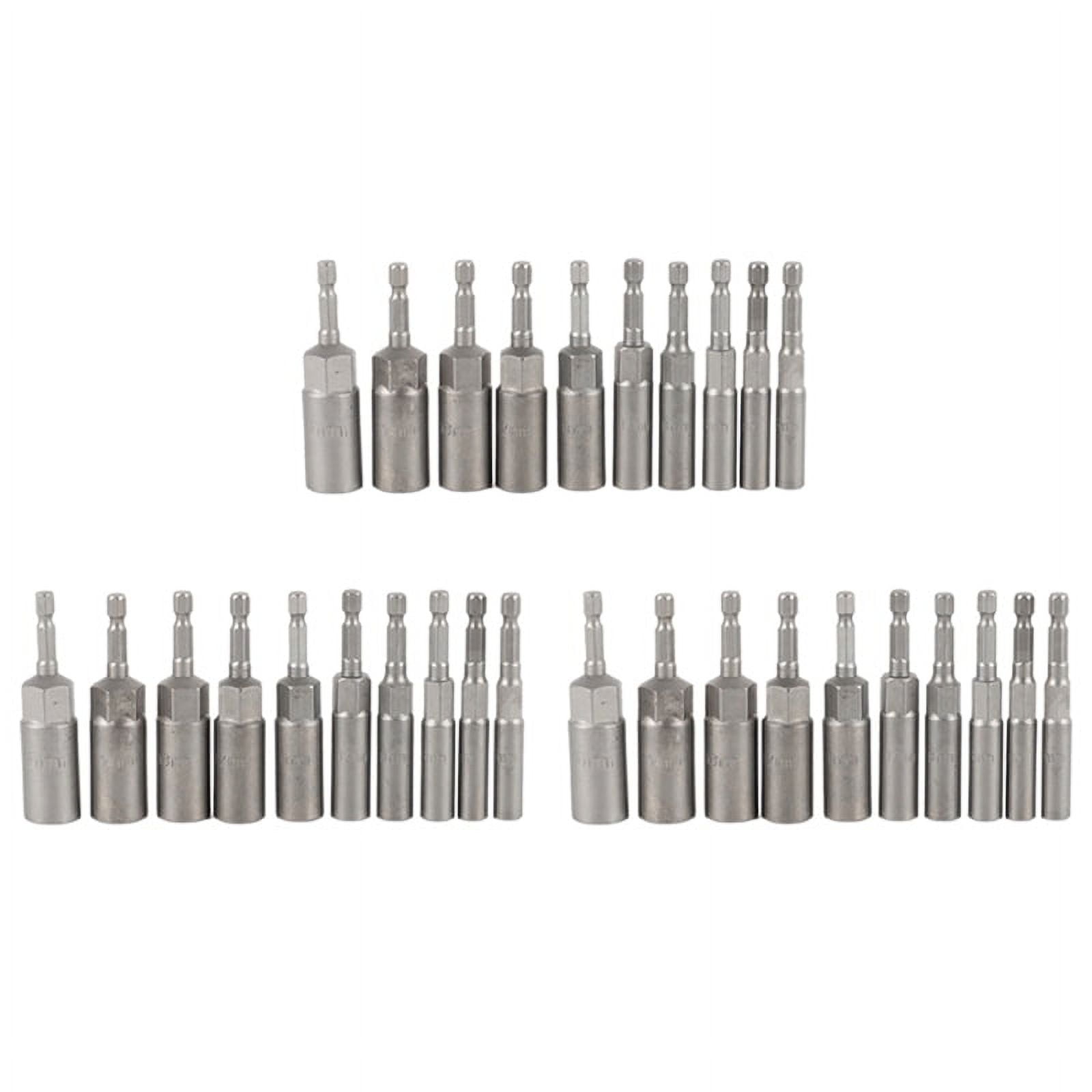 30Pc 1/4 Inch Wrench Hex Bit Socket Set Deep Long 1/2 Inch Impact Drill ...