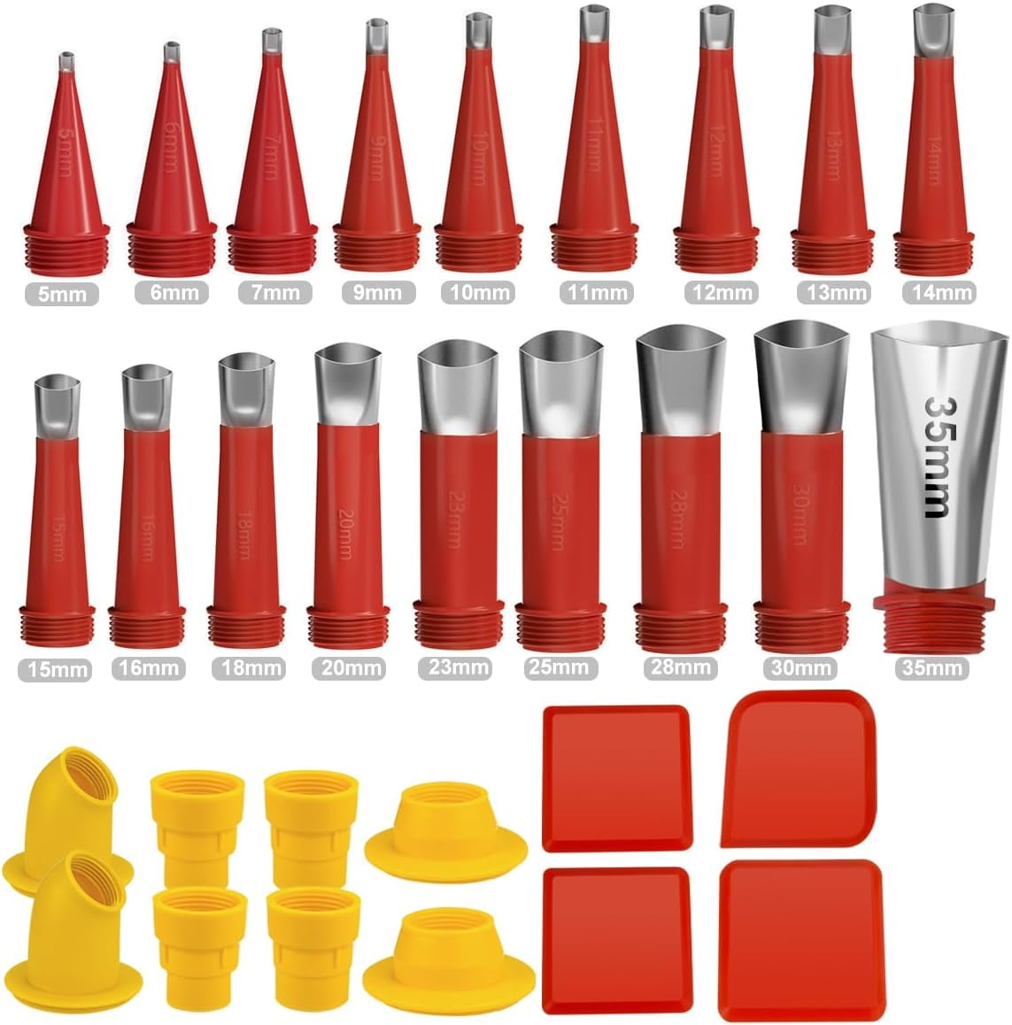 30Pc Caulking Finisher Kits, Reusable Rubber Nozzle 16 Caulking Nozzle ...