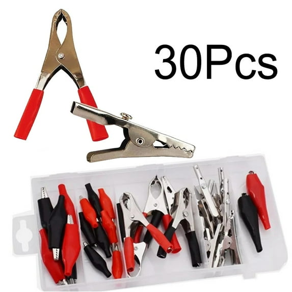 30Pc Crocodile Clips And Battery Terminal Connectors For Electrical ...