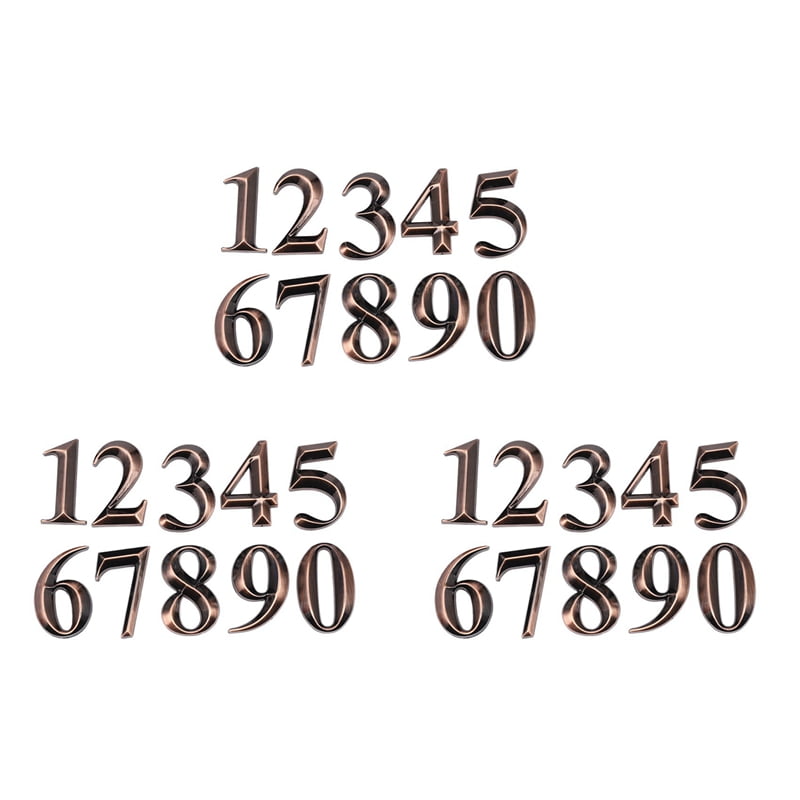 30Pc Gate Digits 0 to 9 Number Tag Numeral Door Plaque House Drawer ...