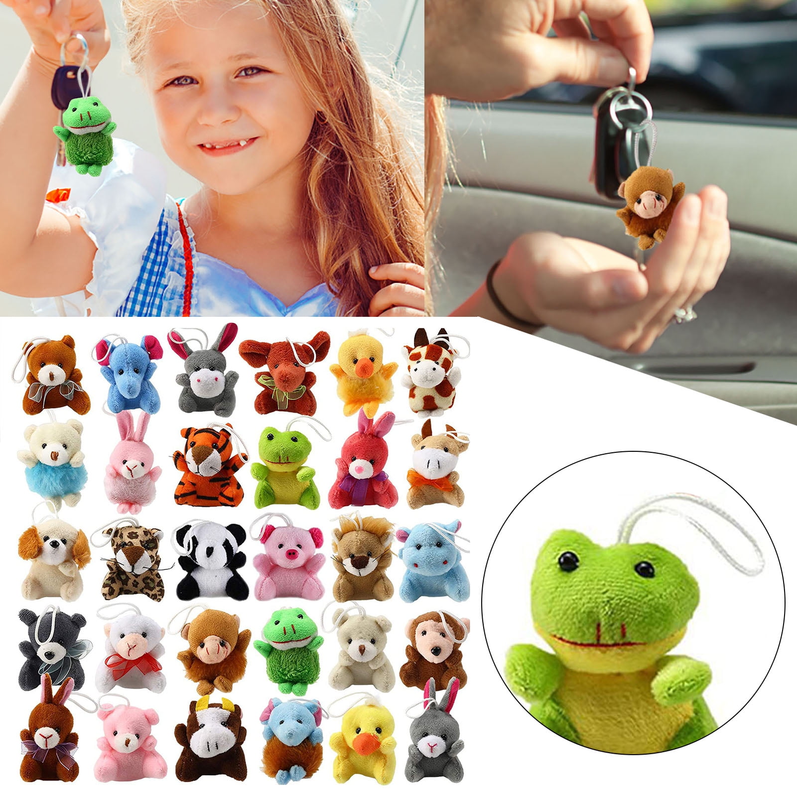 30Pc Mini Animal Toy Set Cute Small Animals Keychain Decoration For ...