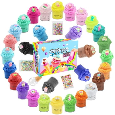 36 Pack Mini Butter Slime Kit with Funny Fruits Charms, Super Soft ...