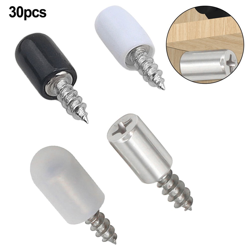 30Pc Self-Tapping Screws Cabinet Bracket Laminate Support Glass Studs ...
