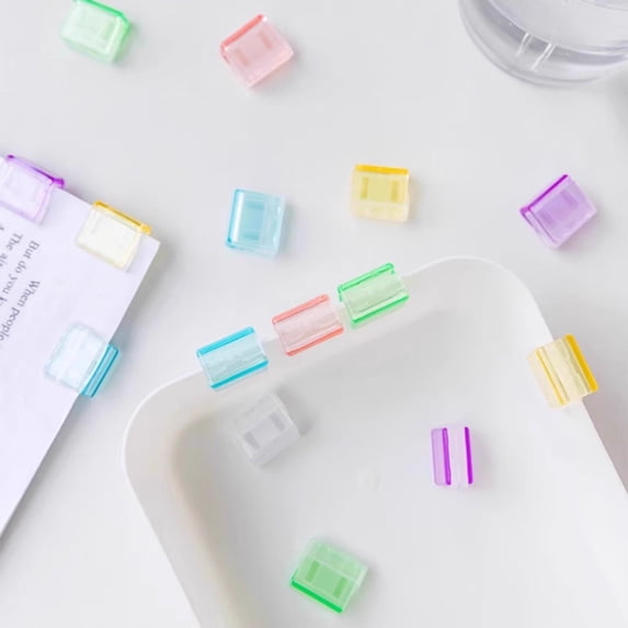 30Pc Transparent Mini Paper Clips, Reusable Plastic Push Clips ...