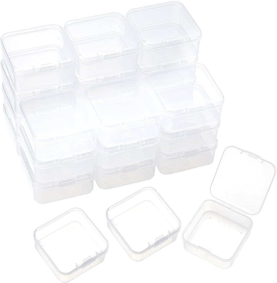30Pcs 1.7 x 1.7 x 0.8In Plastic Bead Storage Containers Small Bead ...
