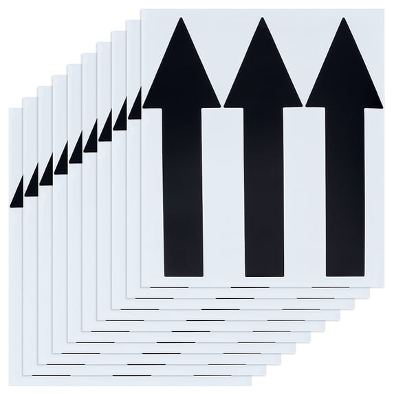 30Pcs 10 Sheet Black Arrow Sign Stickers 8.5x7.4 Inch PVC Directional ...