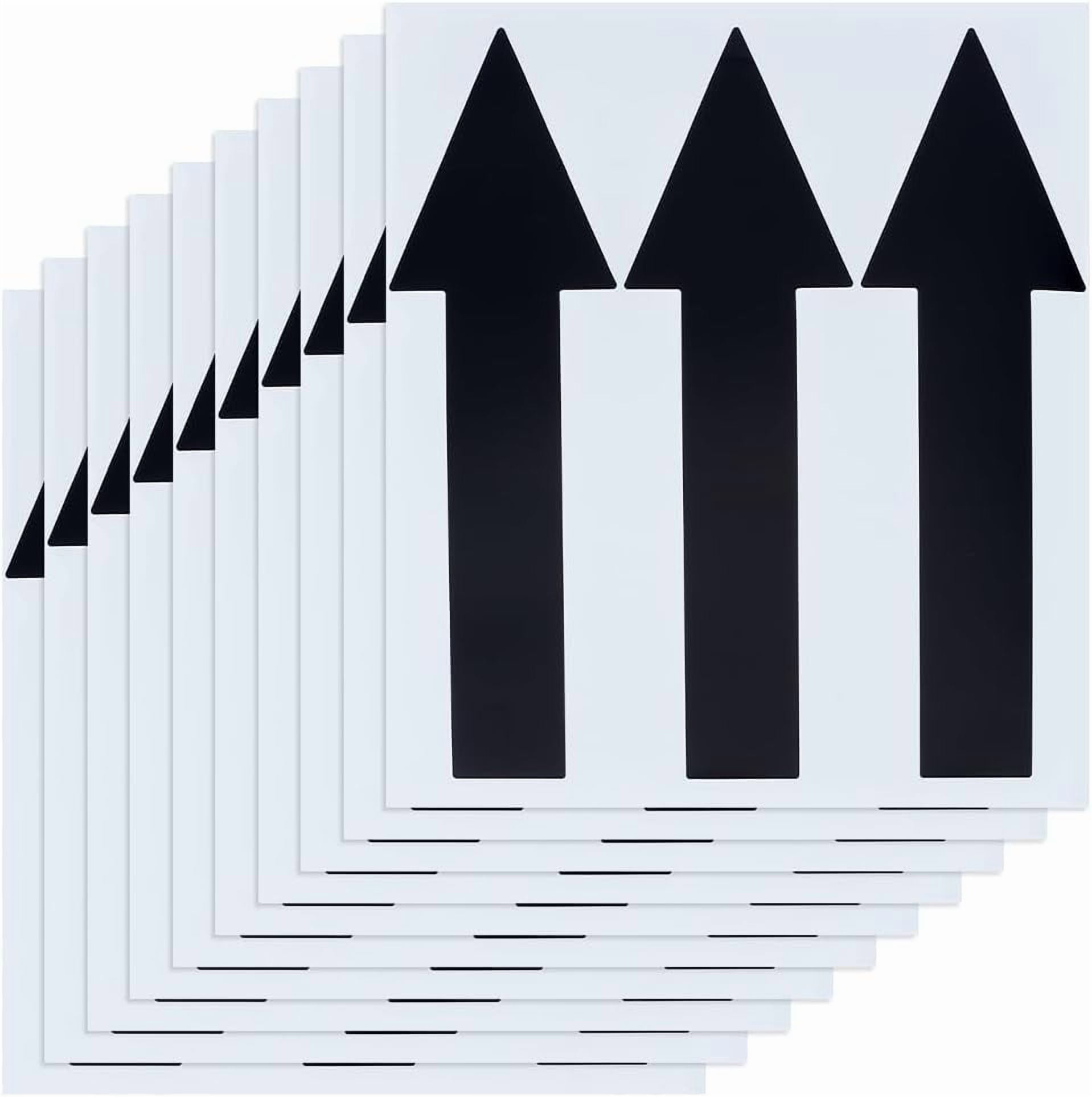 30Pcs 10 Sheet Black Arrow Sign Stickers 8.5x7.4 Inch PVC Directional ...