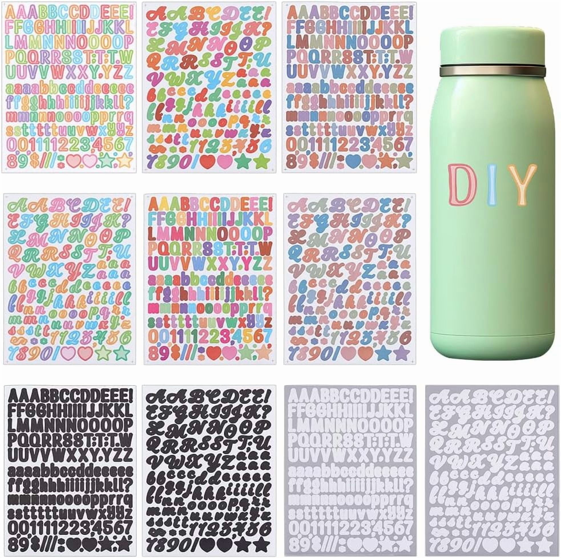 30Pcs 10 Styles Water Bottle Name Stickers Letter A-Z Self-Adhesive ...