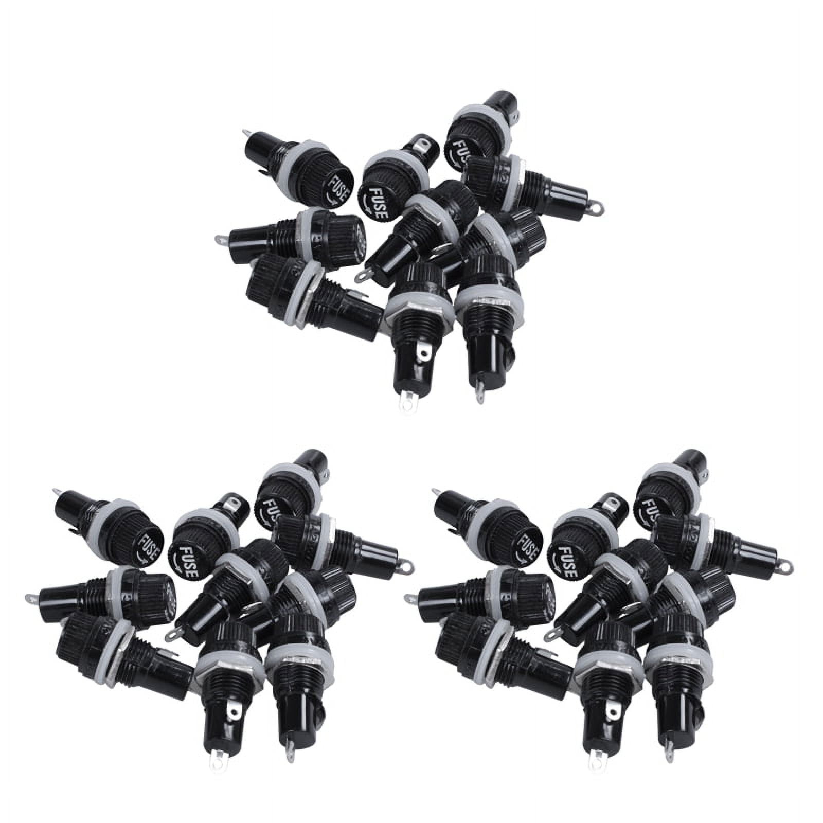30Pcs 10A AC 250V 5mm x 20mm Panel Mounted Plastic Fuse Holder Socket ...