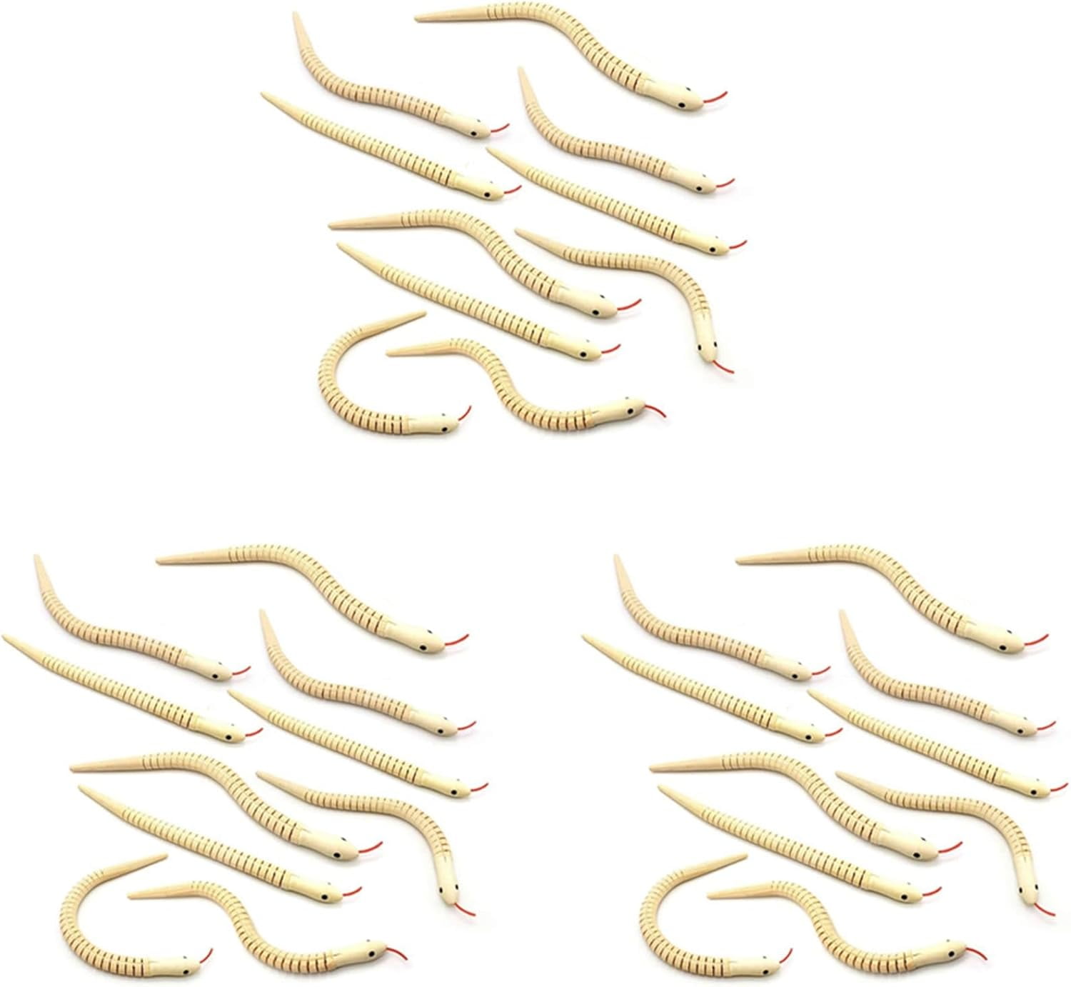 30Pcs 12 Inch Unfinished Wooden Wiggly Snakes Jointed Flexible Wooden ...