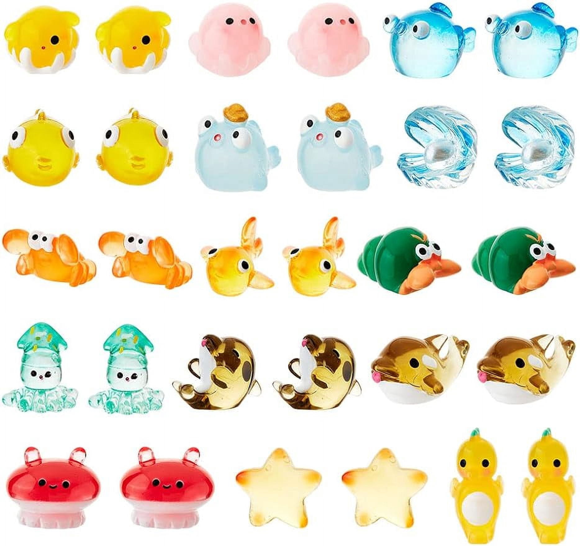 30Pcs 15 Styles Resin Display Decoration Lovable Marine Animal ...