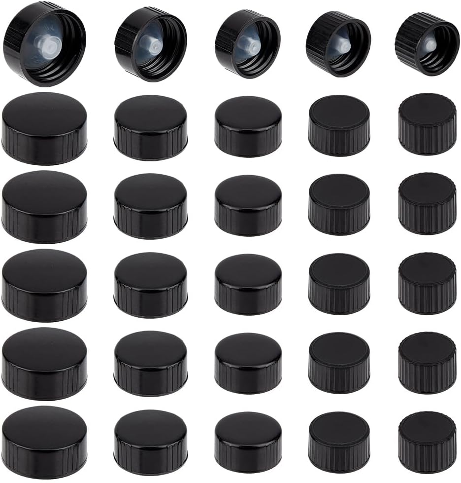 30Pcs 16.5/18/20/22/26mm Phenolic Resin Cover Black Resin Bottle Caps Poly Seal Screw Caps ...