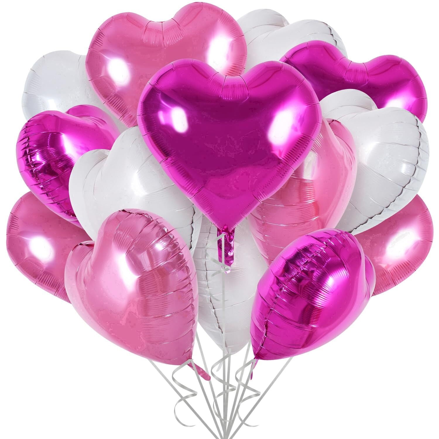 30Pcs 18 Inch Baby Pink Heart Balloons Pastel Pink Heart Shape Foil ...