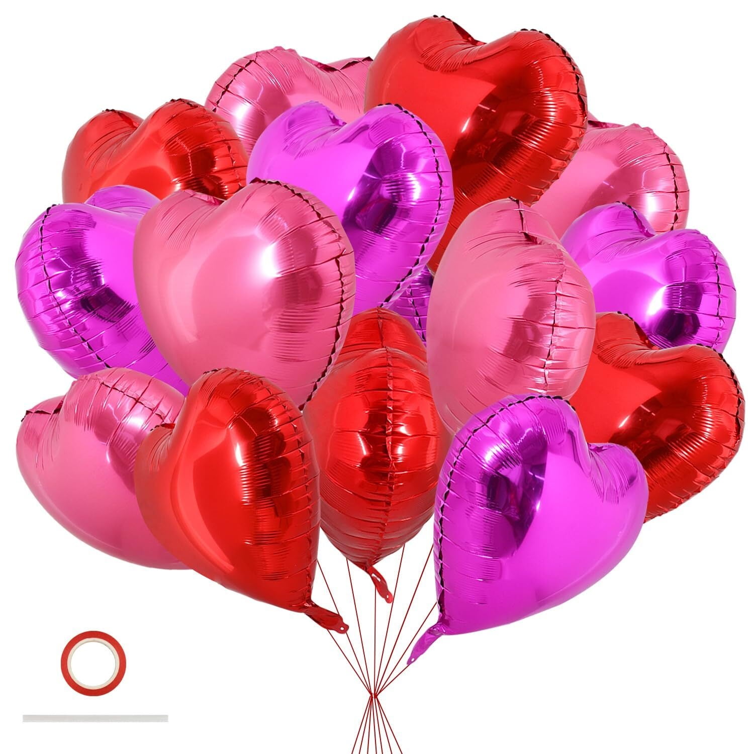 30Pcs 18 Inch Baby Pink Heart Balloons Pastel Pink Heart Shape Foil ...