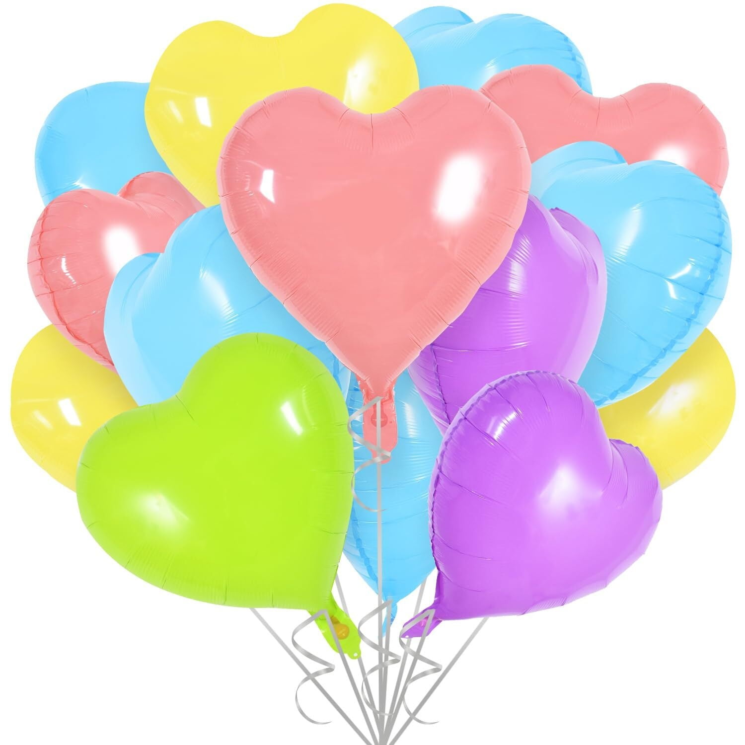 30Pcs 18 Inch Baby Pink Heart Balloons Pastel Pink Heart Shape Foil ...