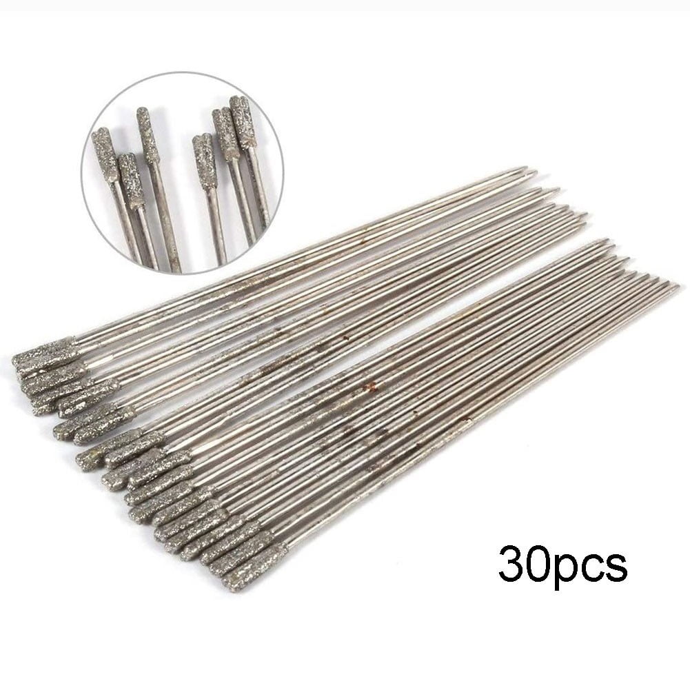 30pcs 1mm Diamond Coated Lapidary Drill Bits Solid Bits Needle for ...
