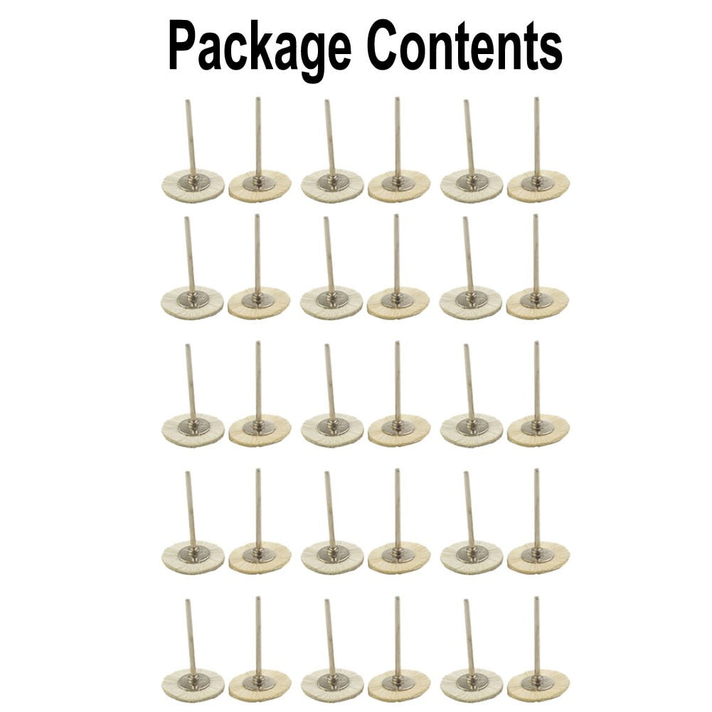 30Pcs 2.35mm Dental Tooth Polishing Brushes Wheel Miniature Soft Goat ...