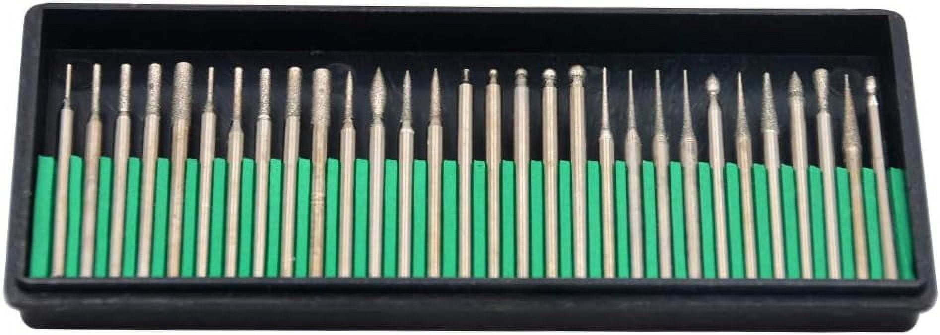 30Pcs 2.35mm Shank Titanium-Coated Diamond Burrs Set Rotary File Burs ...