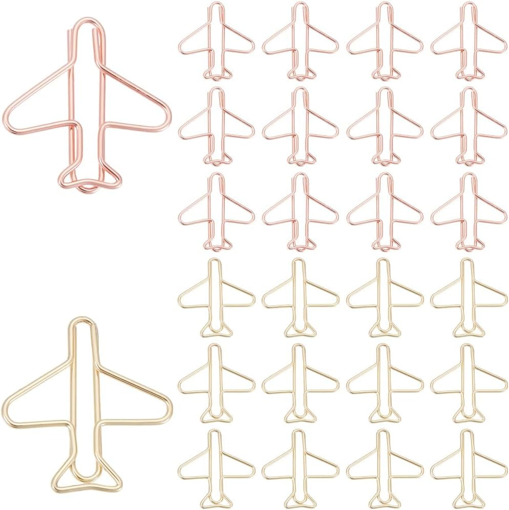 30Pcs 2 Colors Airplane Shape Iron Paper Clips Cute Paper Clips Funny ...