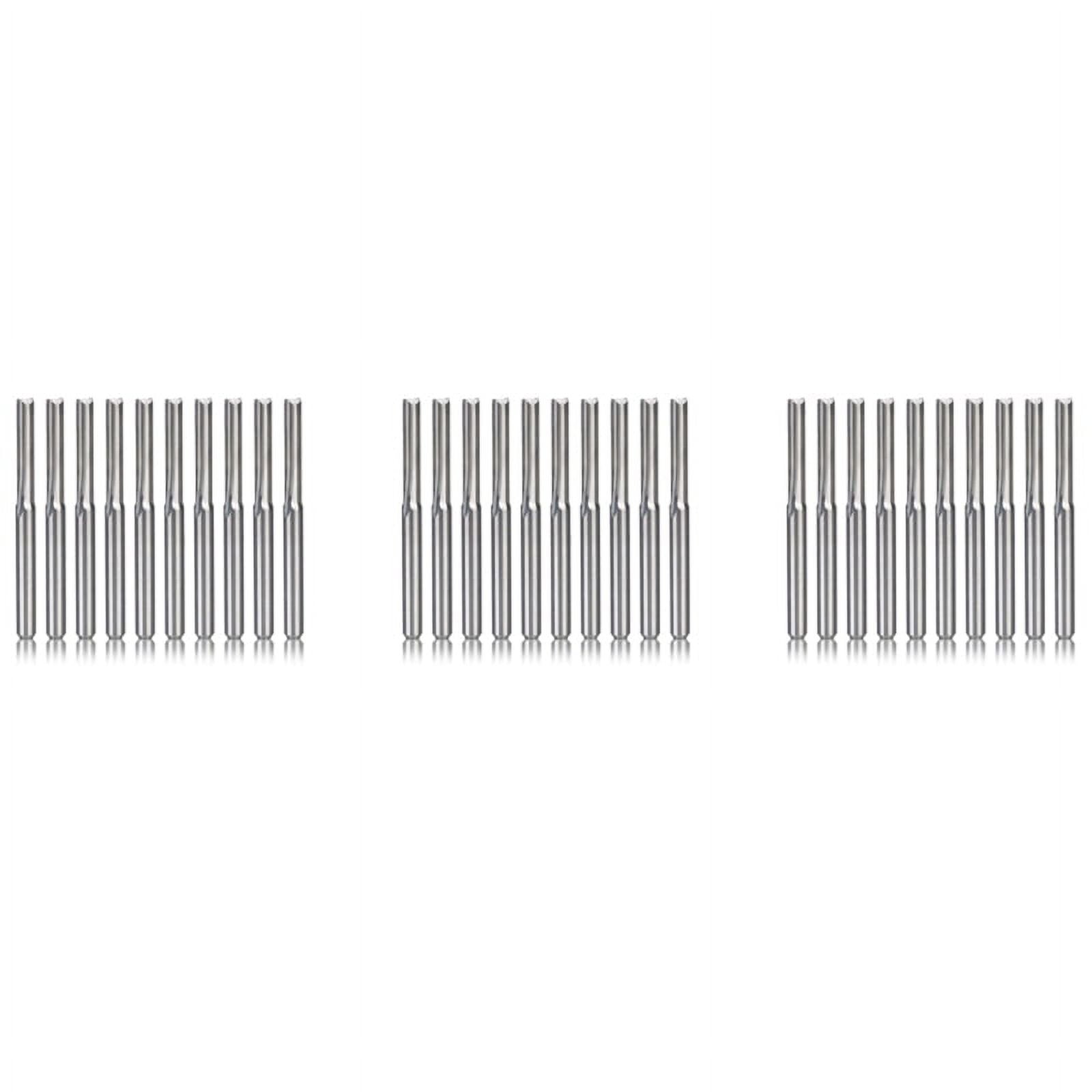 30Pcs 2 Flute Cnc Router Bits 3.175mm Straight Slot Steel Milling ...