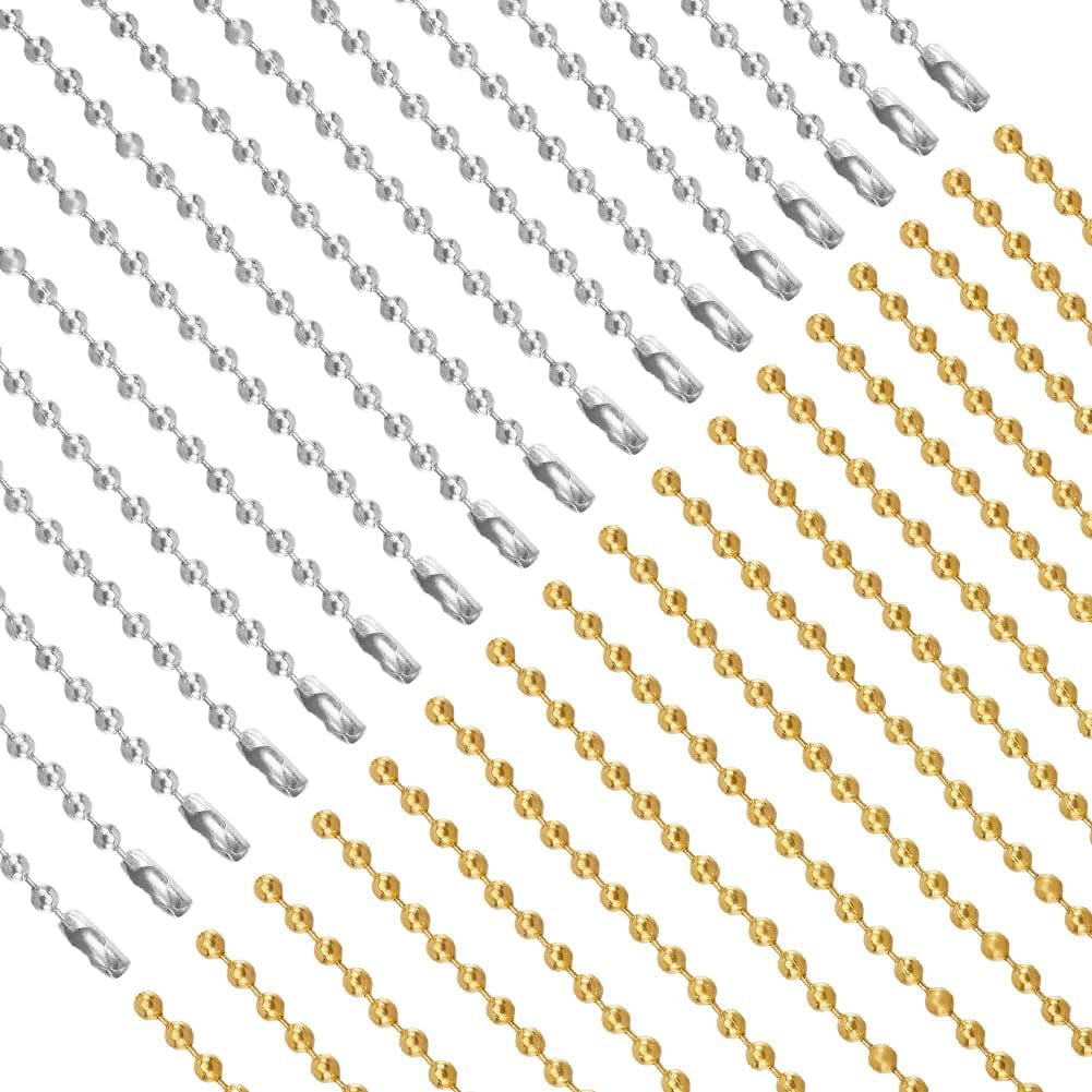 30Pcs 24 Inch Ball Chain Necklace Bulk Ball Bead Necklace Chains Gold ...