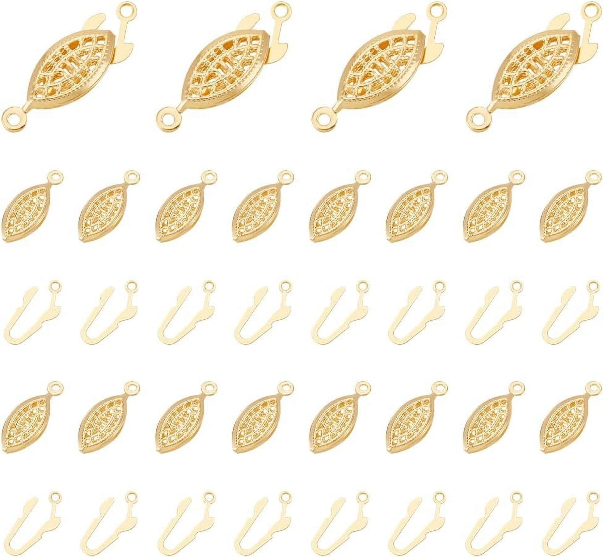 30Pcs 24K Gold Plated Golden Filigree Box Necklace Clasps Stainless ...
