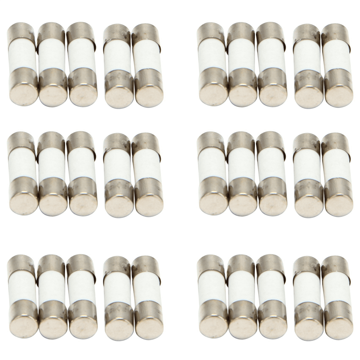 30Pcs 250V 0.5A 500mA Fast Blow Ceramic Fuses Tubes 5mm X 20mm ...