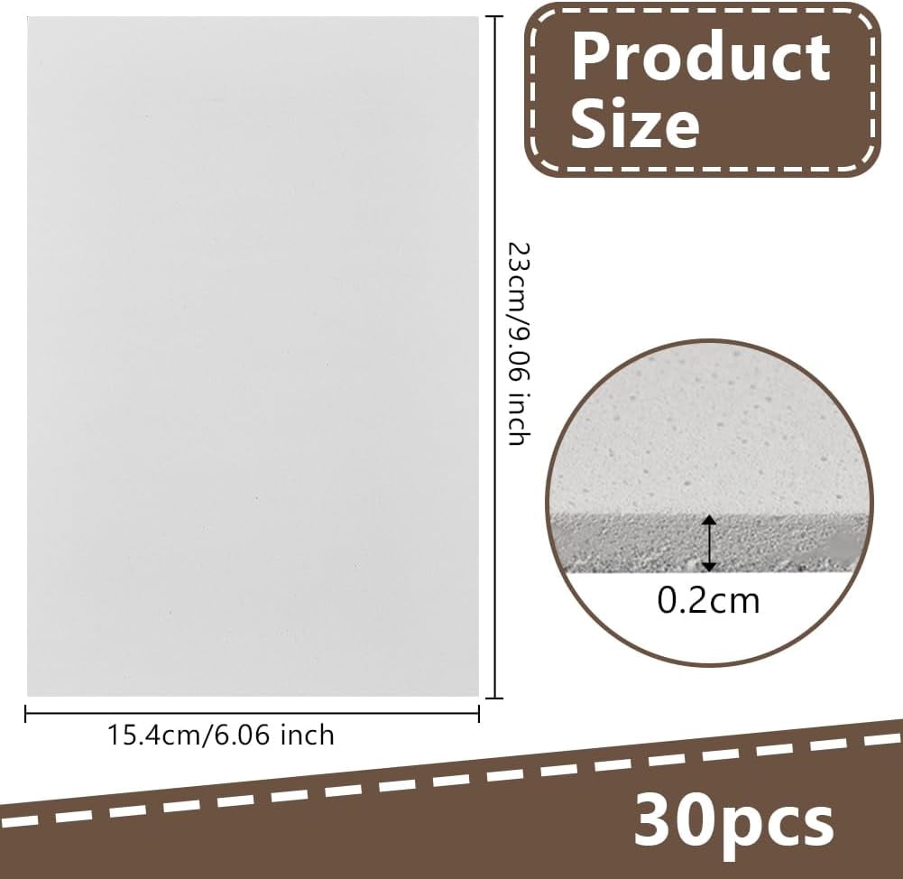 30Pcs 2mm White Embroidery Foam 6x9 Inch EVA Foam Sheets Embroidery ...