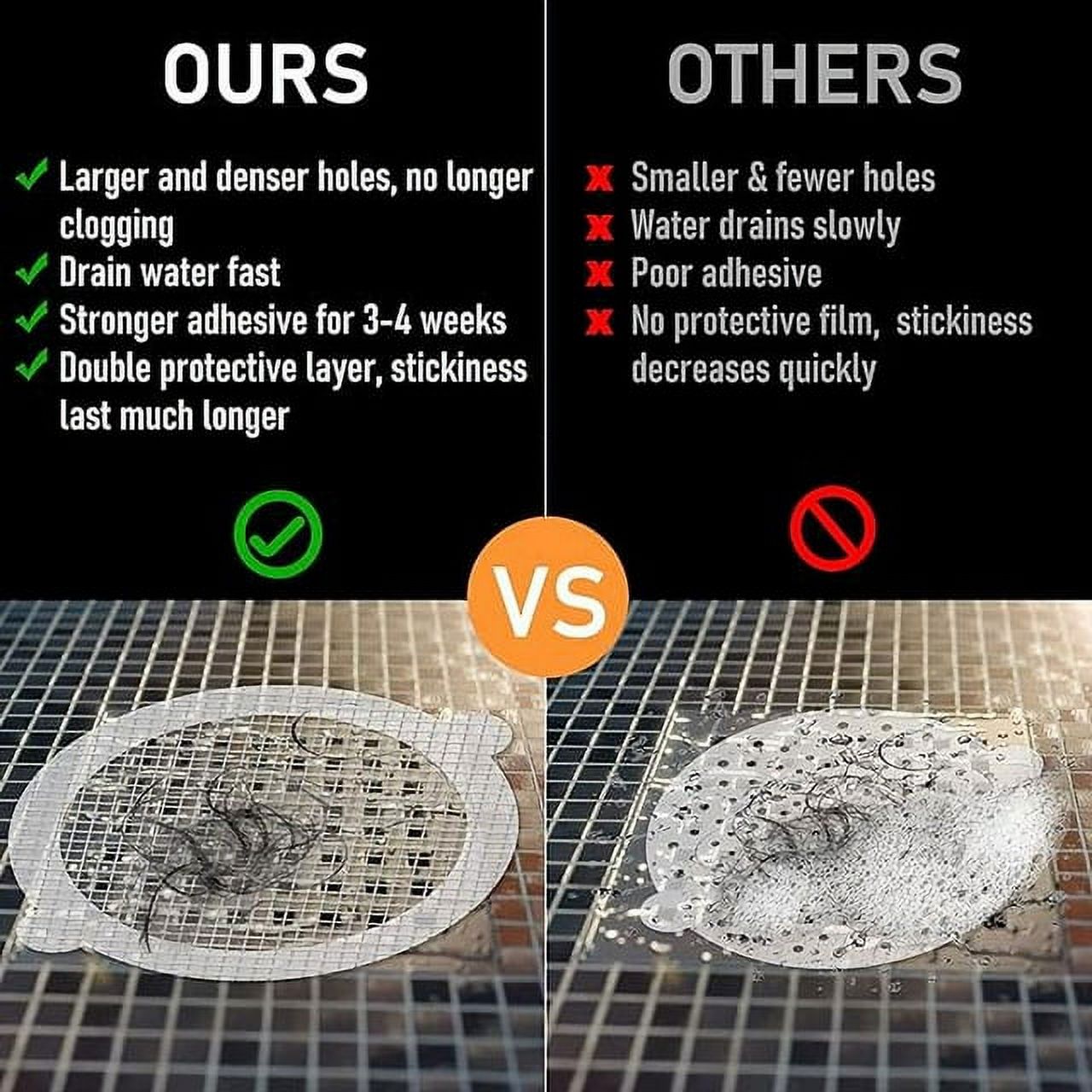 30Pcs 3.54 Inch Disposable Hair Catchers, Hair Catcher Shower Drain ...