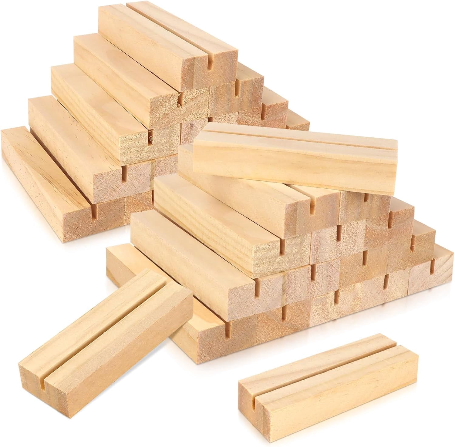 30Pcs 3.9x1.4 Inches Wood Table Number Stands, Wood Place Card Holders ...