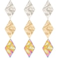 30Pcs 3 Colors 304 Stainless Steel Pendant Textured Charms Rhombus ...