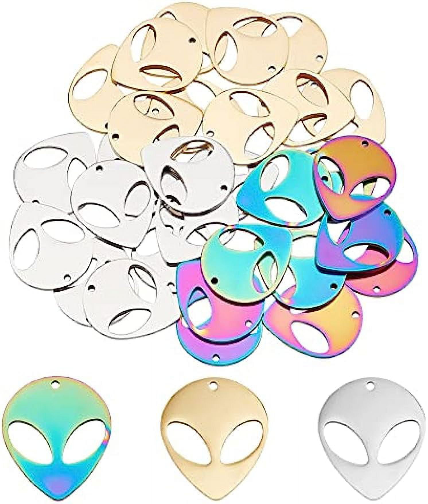 30Pcs 3 Colors Alien Pendants Golden ET Alien Head Pendants Science ...
