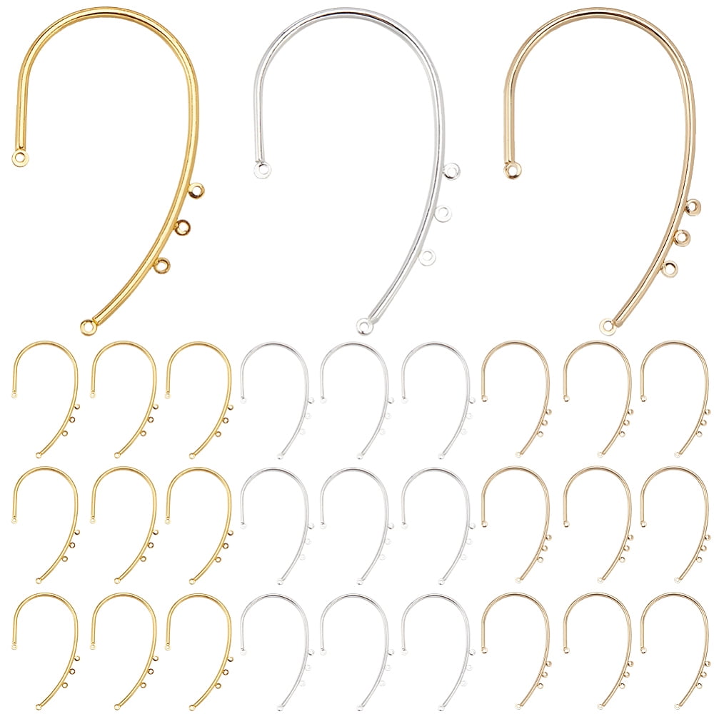 30Pcs 3 Colors Iron Ear Cuff Findings Climber Wrap Around Non-piercing ...