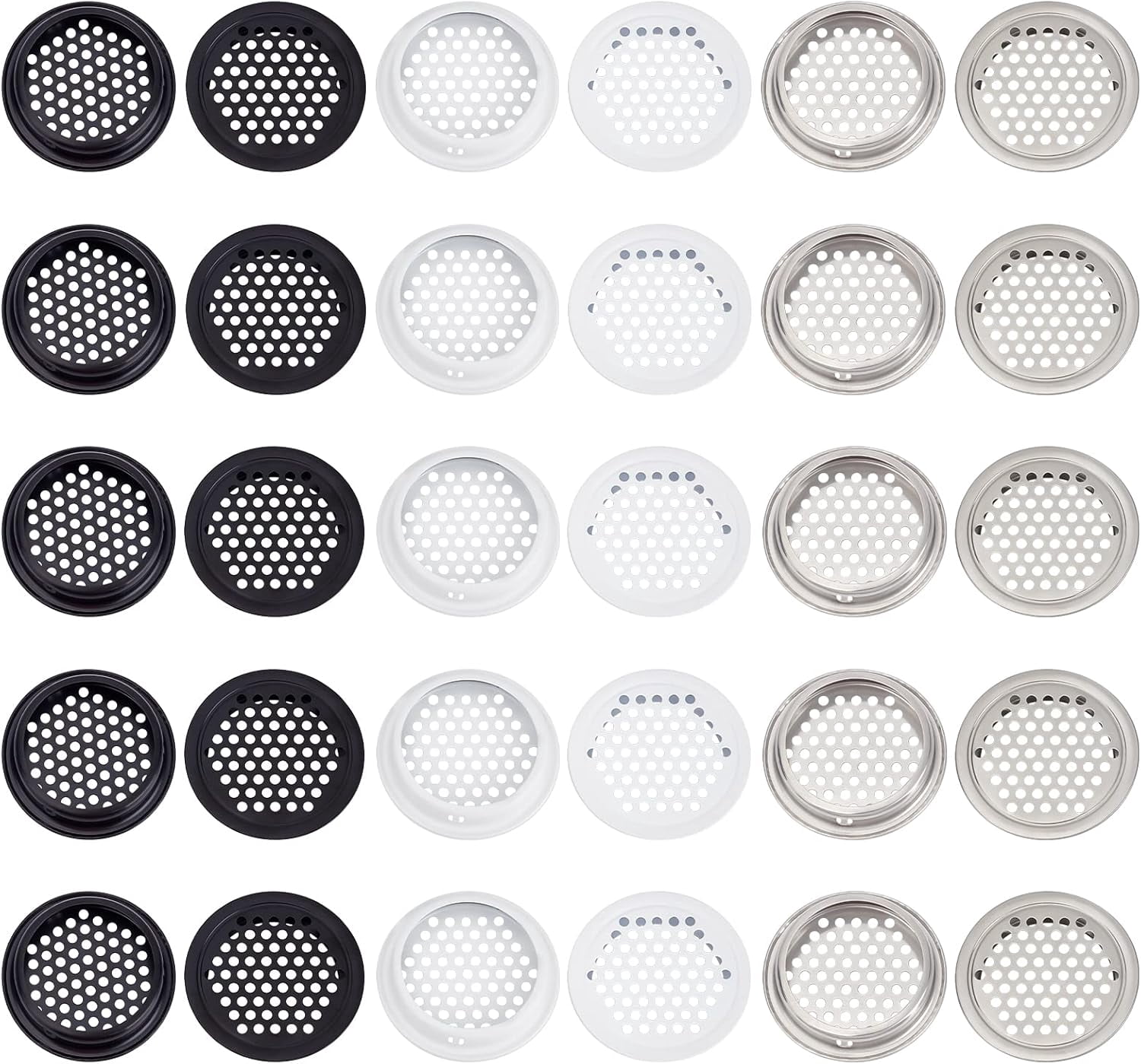 30Pcs 3 Colors Stainless Steel Air Vents 53mm Round Soffit Vent ...