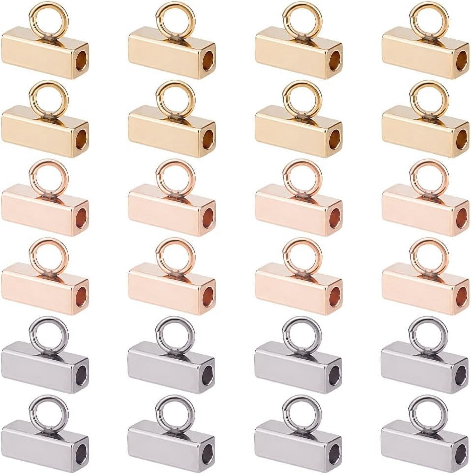 30Pcs 3 Colors Tube Bail Beads 201 Stainless Steel Hanger Links 6.8mm ...