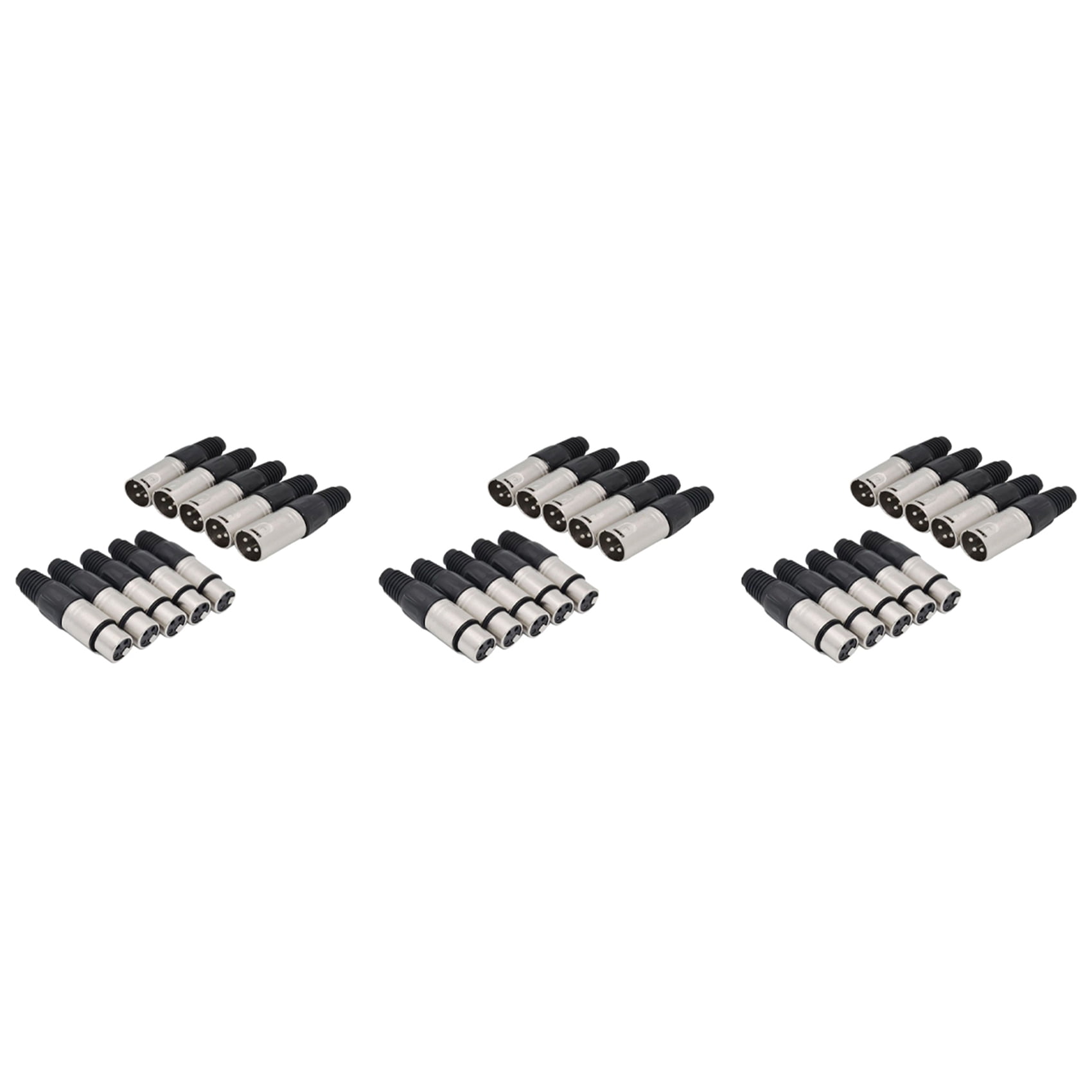 30Pcs 3 Pin XLR Solder Type Connector 15 Male + 15 Female Plug Cable ...