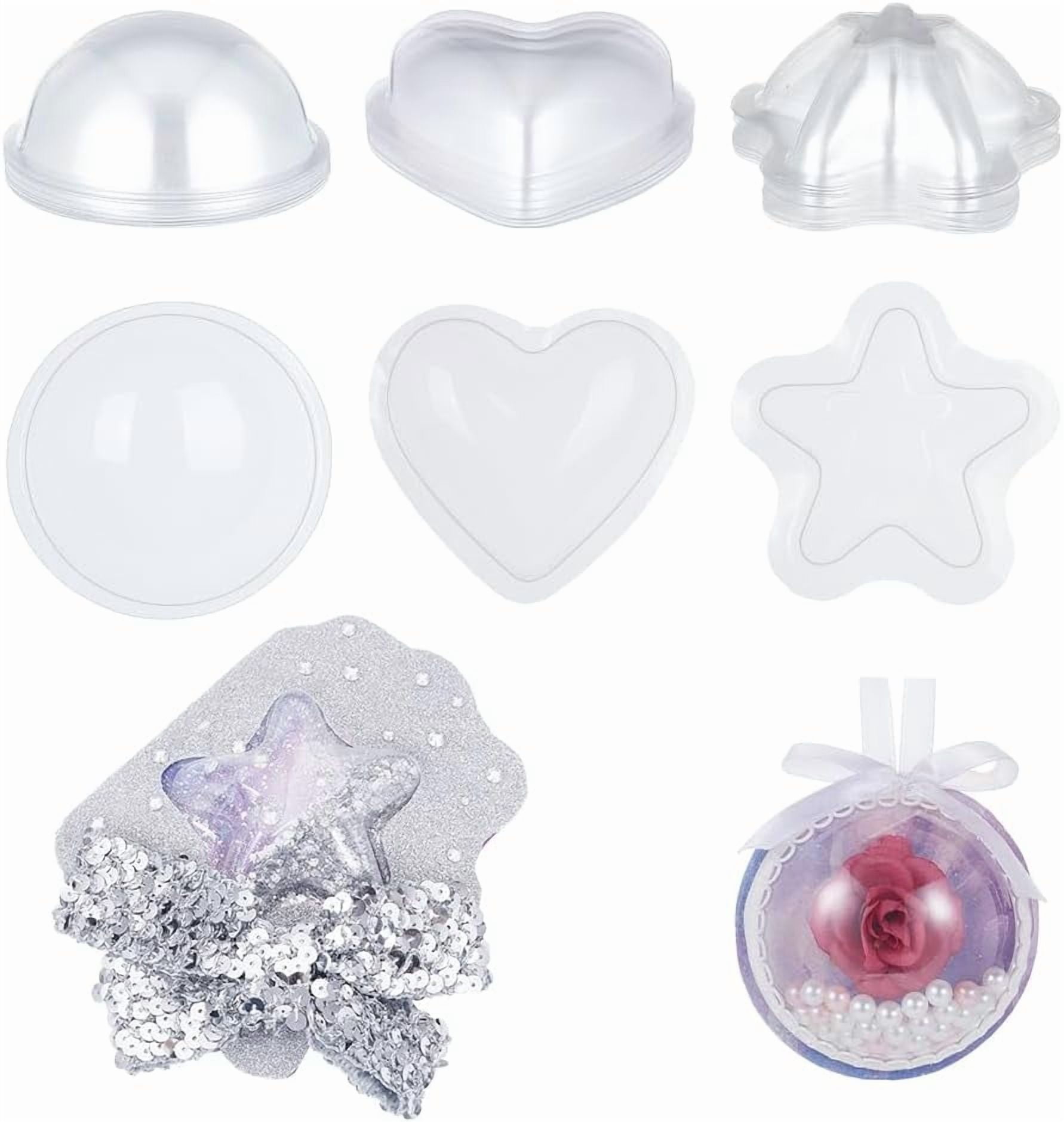 30Pcs 3 Shapes Clear Plastic Domes Heart/Star/Hall Ball Dome Candy ...