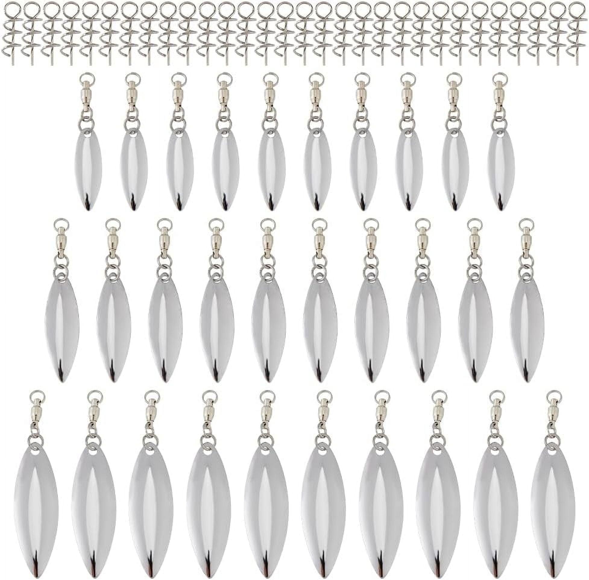 30Pcs 3 Sizes Tail Spinners Colorado Willow Blades with 30Pcs Fishing ...