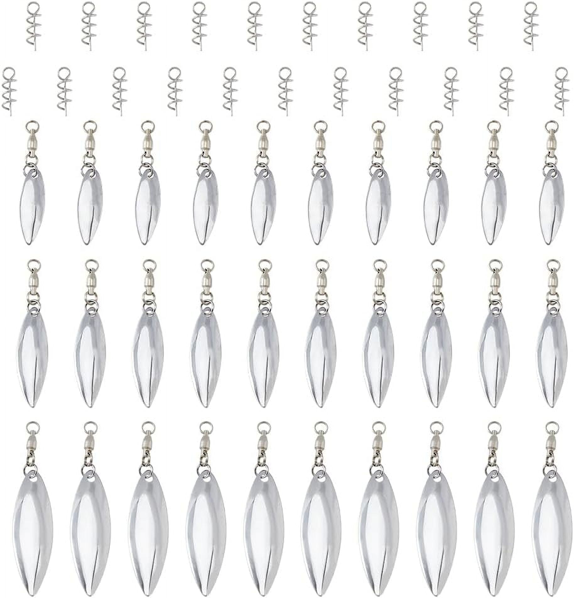 30Pcs 3 Sizes Tail Spinners Colorado Willow Blades with 30Pcs Fishing ...