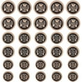 30Pcs 3 Style Alloy Enamel Shank Buttons Flat Round with Wheat Badge ...